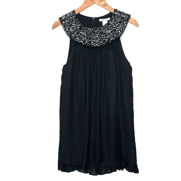 Alice + Olivia | Dresses | Alice Olivia Black Silk Trapeze Embellished ...